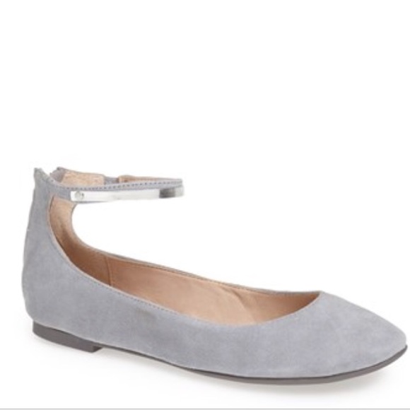 French Connection | Shoes | Nwb French Connection Grey Anklestrap Flats ...